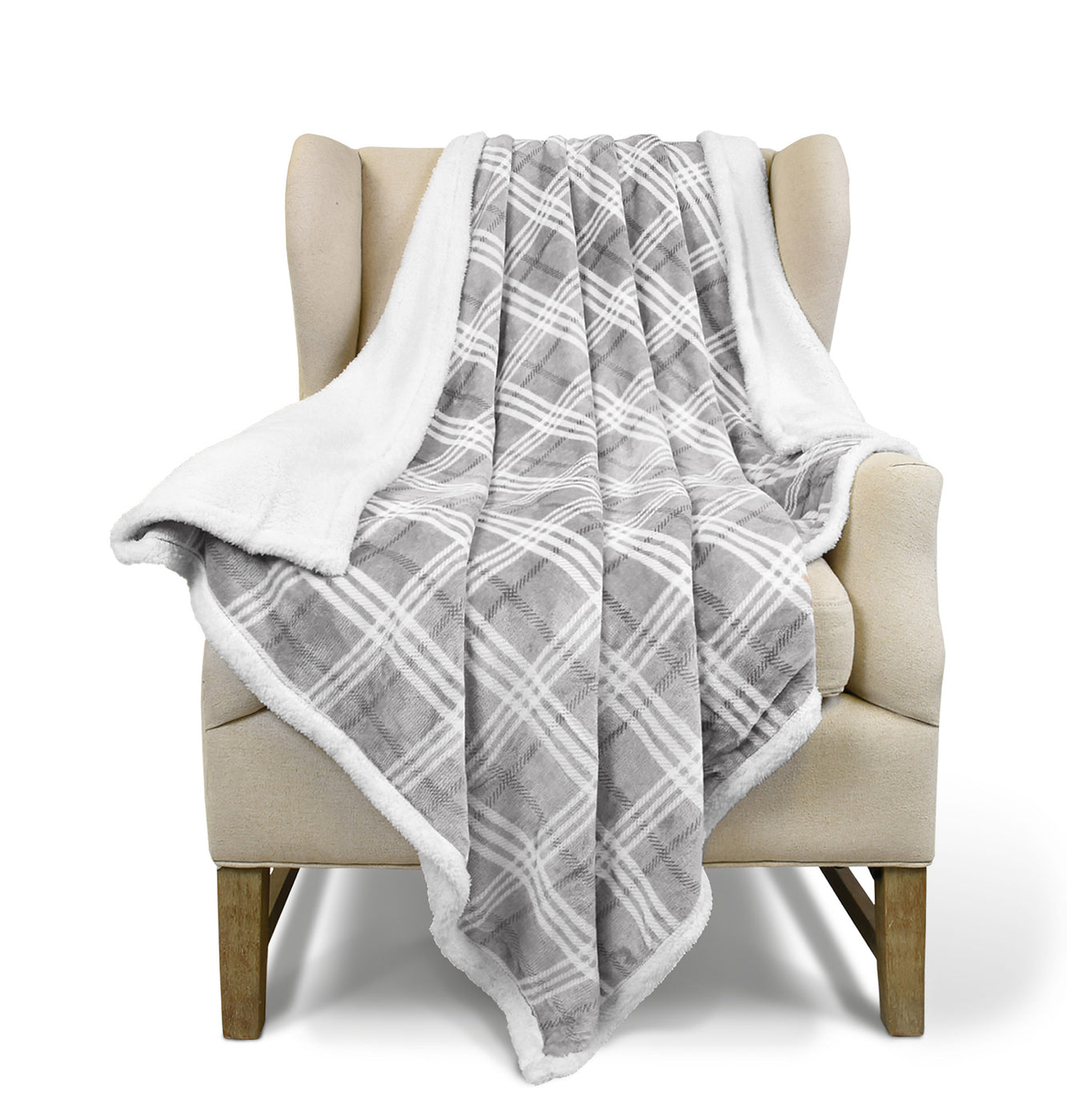 Plaid Sherpa Throw Blanket — Catalonia Fashion